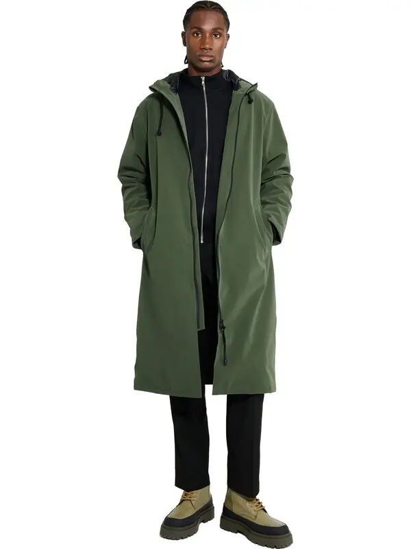 Stutterheim Stockholm Long Matte Winter Coat - Green