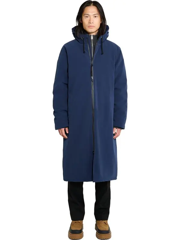 Stutterheim Stockholm Long Matte Winter Coat - Navy