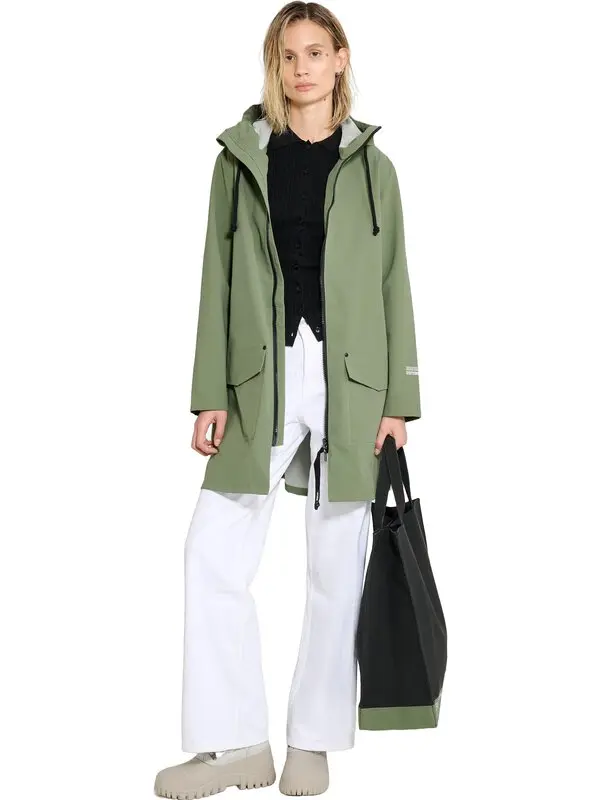 Stutterheim Mosebacke Patch Raincoat - Dry Green