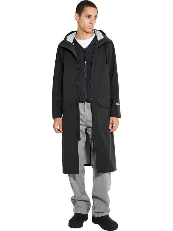 Stutterheim Stockholm Long Patch Raincoat - Black