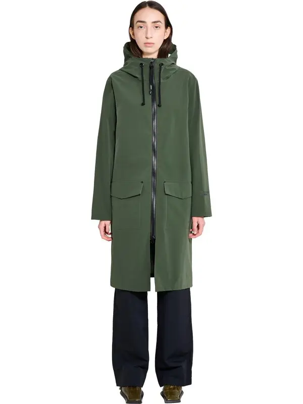 Stutterheim Stockholm Long Patch Raincoat - Green