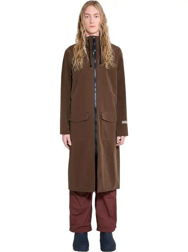 Stutterheim Stockholm Long Patch Raincoat - Dark Brown