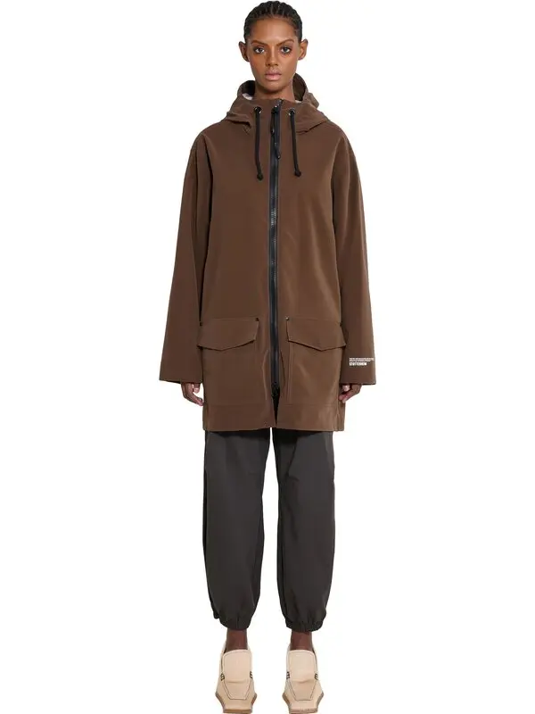 Stutterheim Stockholm Patch Raincoat - Dark Brown