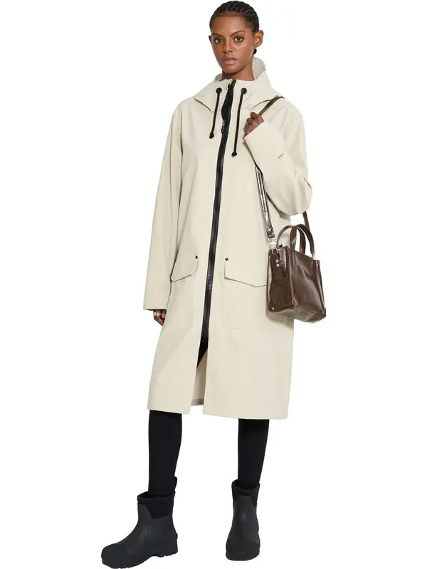 Stutterheim Stockholm Long Patch Raincoat - Pelican