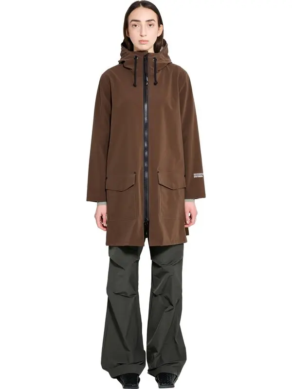 Stutterheim Mosebacke Patch Raincoat - Dark Brown