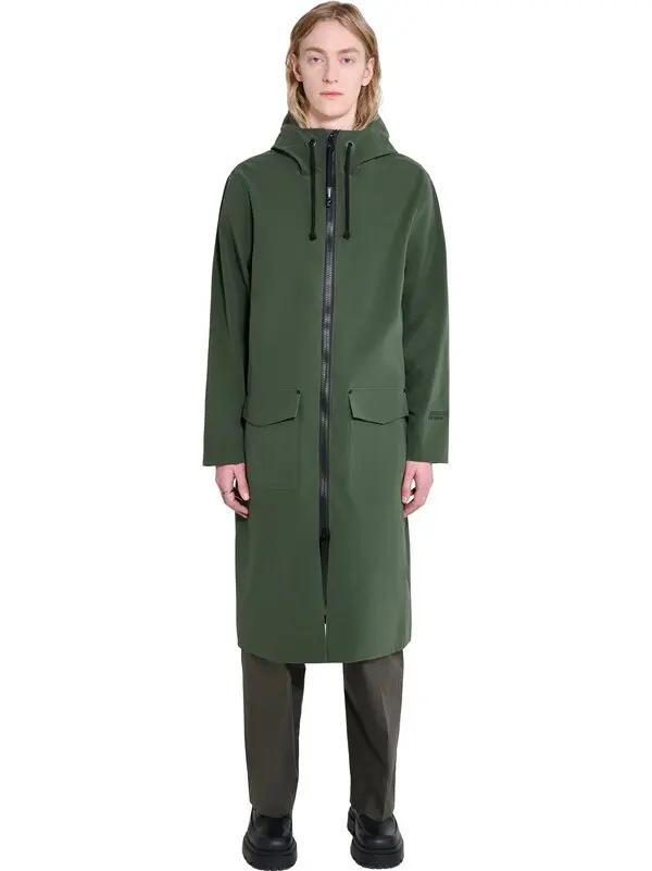 Stutterheim Stockholm Long Patch Raincoat - Green