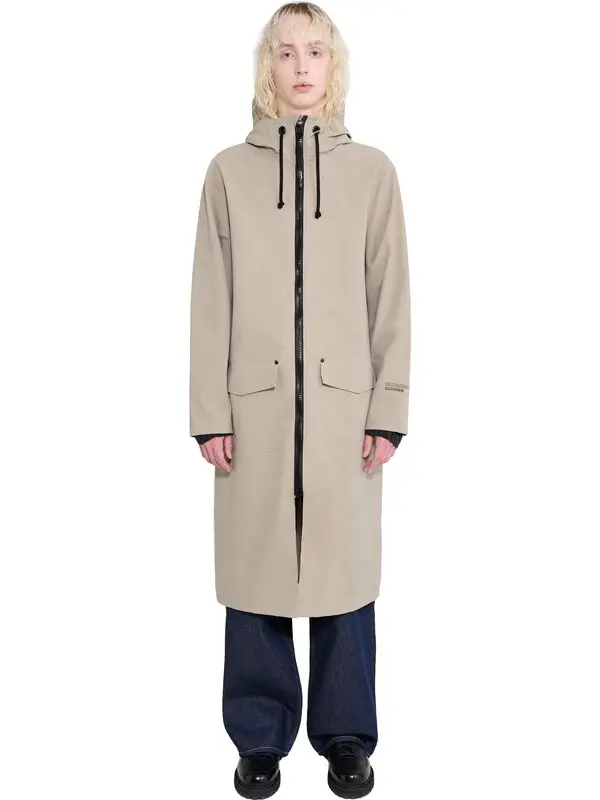 Stutterheim Stockholm Long Patch Raincoat - Potato