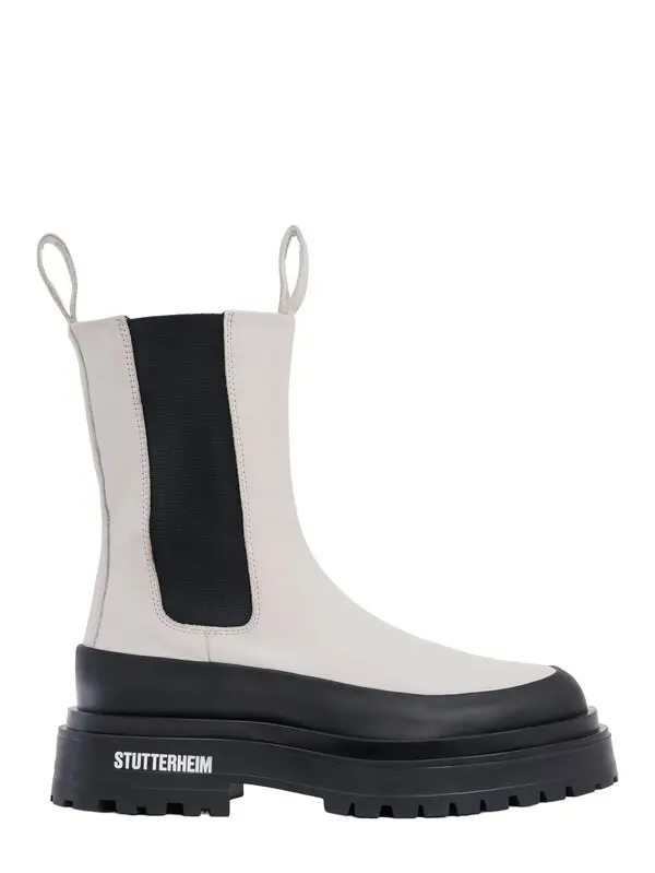 Stutterheim High Walker Leather Boots - Ivory
