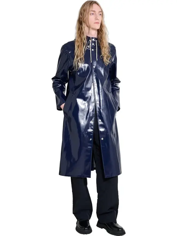 Stutterheim Stockholm Long Opal Raincoat - Navy