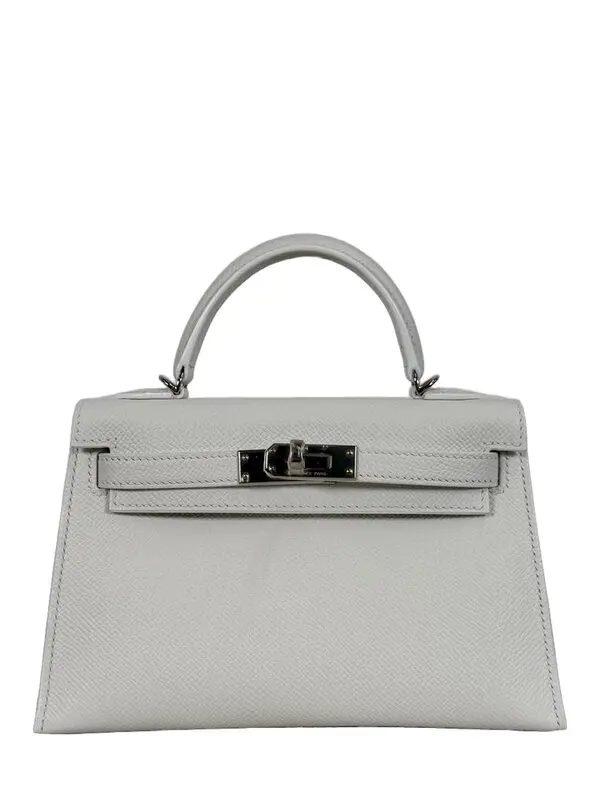Hermès Mini Kelly Epsom Palladium Hardware - White