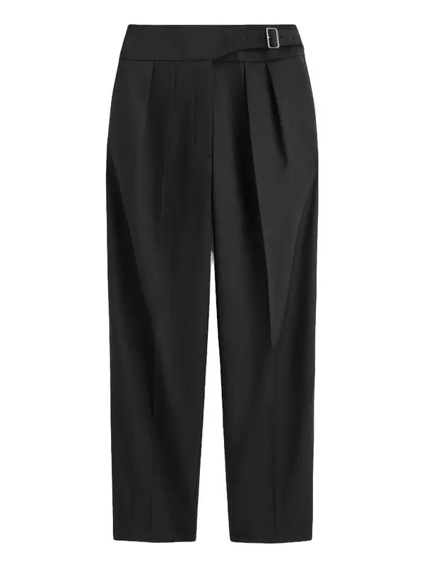 Cos Cummerbund-waist Barrel-leg Pants - Black