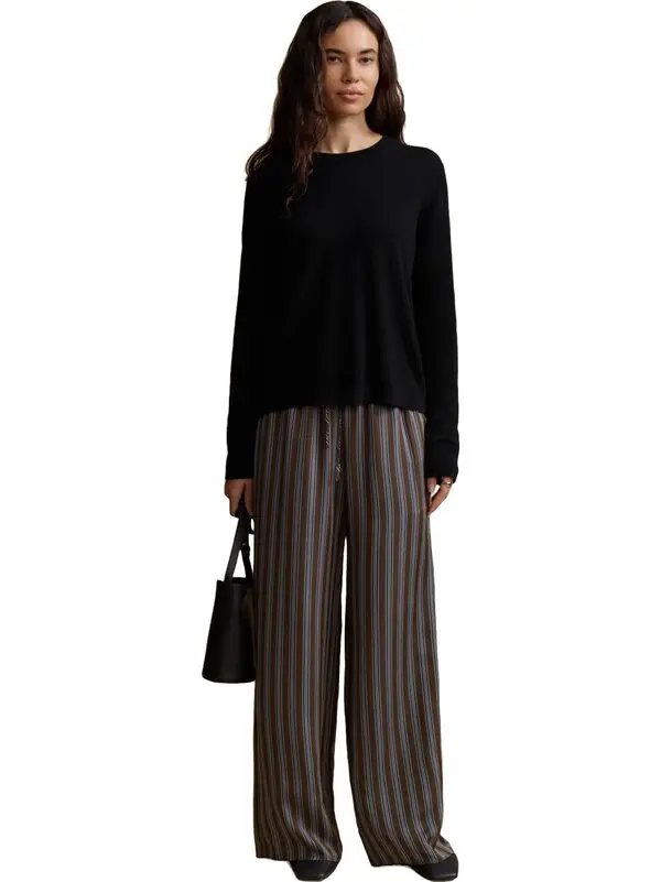 Jenni Kayne Flynn Cashmere Crewneck Top - Black