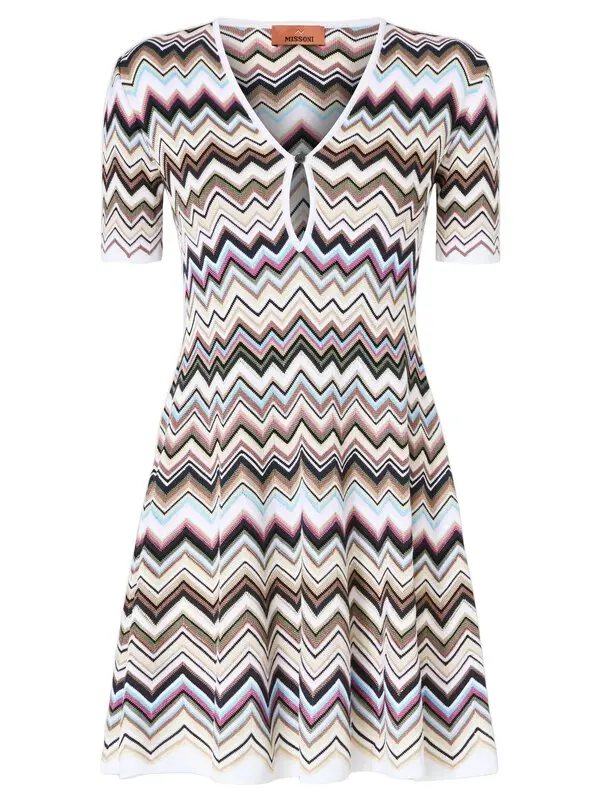 Missoni Chevron Viscose And Cotton Mini Dress - Multicoloured