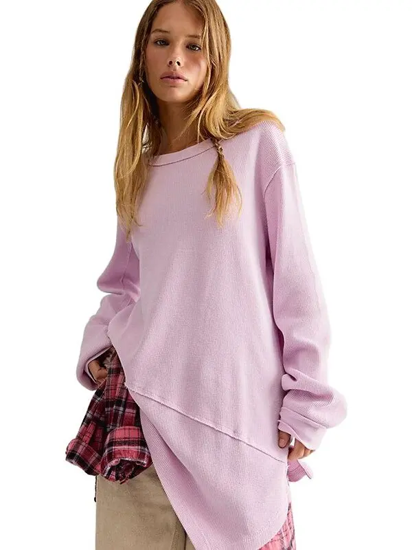 Free People We The Free On Your Side Asymmetric Thermal - Pink