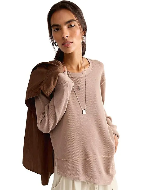 Free People We The Free On Your Side Asymmetric Thermal - Stucco