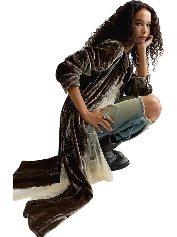 NICHOLAS K Sylas Velvet Button Down Shirt - Quartz