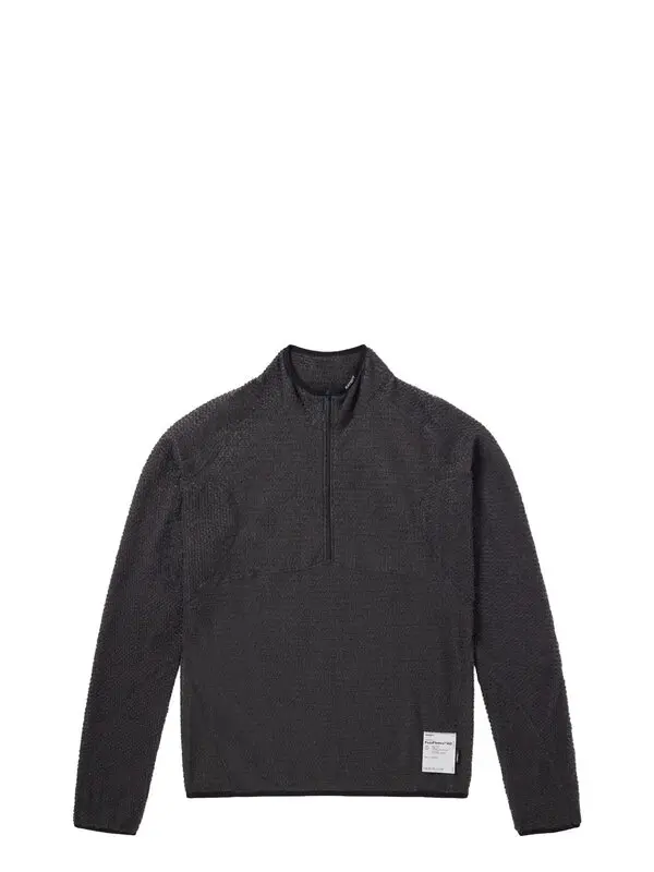 Satisfy Logo-print Fuzzfleece™ Half‑zip Running Top - Gray