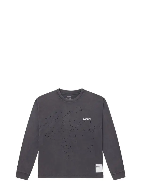 Satisfy Logo-print Distressed Mothtech™ Waffle-knit Cotton T-shirt - Gray