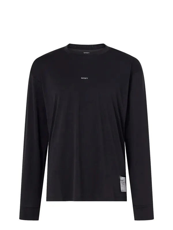 Satisfy Logo-print Recycled Auralite™ T-shirt - Black