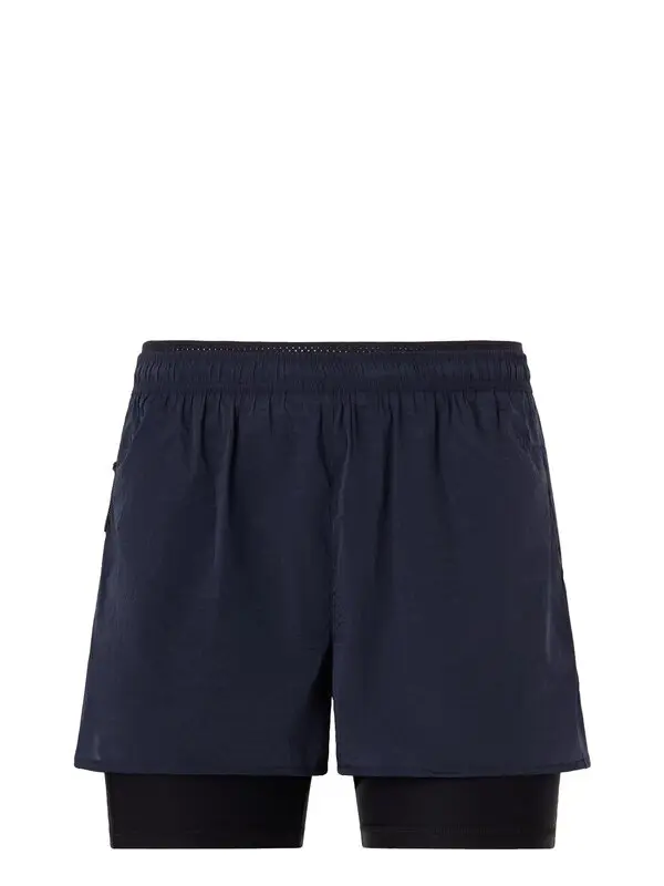 Literary Sport Myles Layered Shell And Stretch-jersey Running Shorts - Blue