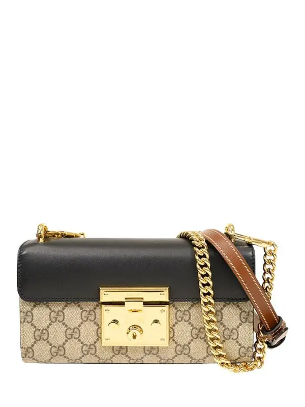 Gucci Padlock Mini Gg Supreme Shoulder Bag - Beige/ebony