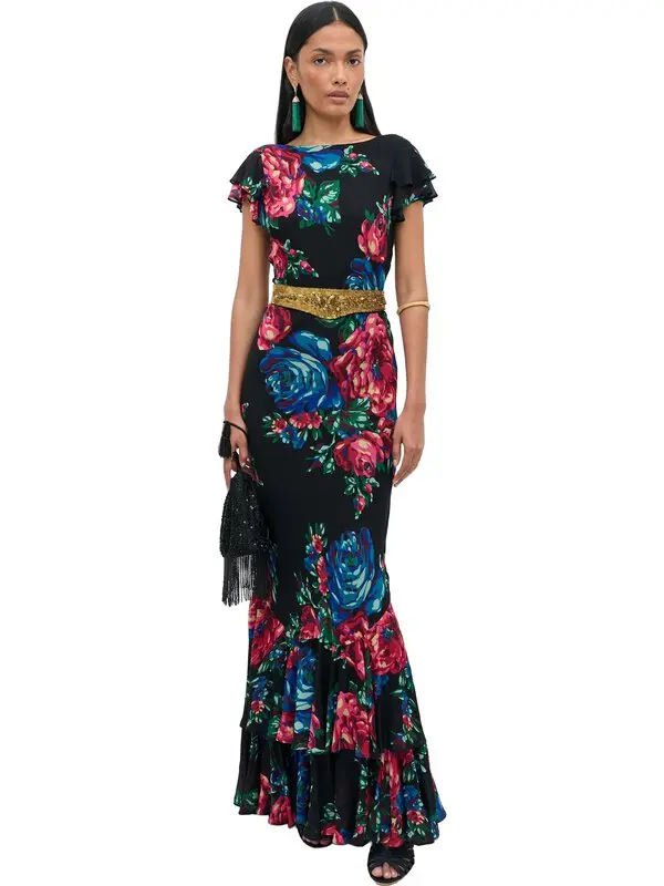 Rixo Ordinia Vintage Bouquet Regular - Black