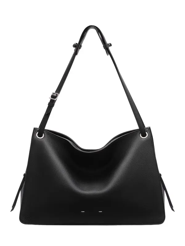 Fabrique La Scala Bag In Pebble Grain Top Grain Leather - Black