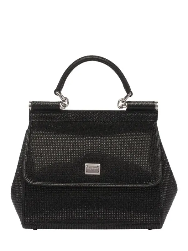 Dolce & Gabbana Dolce Gabbana Embellished Sicily Handbag - Black