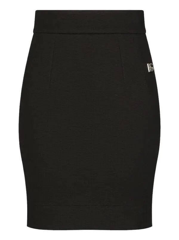 Dolce & Gabbana Logo-plaque High-waisted Miniskirt - Black