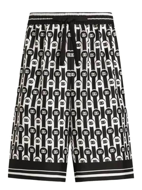 Dolce & Gabbana Logo-print Patterned Shorts - Black