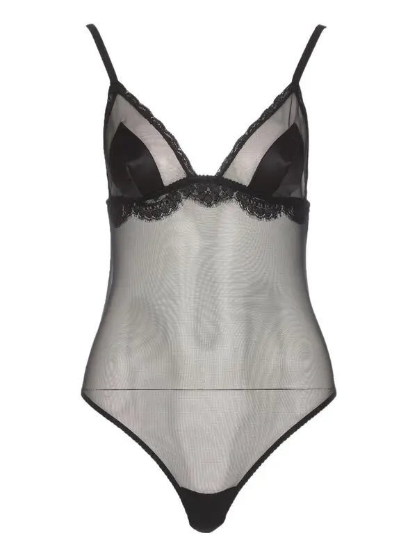 Dolce & Gabbana Dolce Gabbana Lace Tulle Bodysuit - Gray