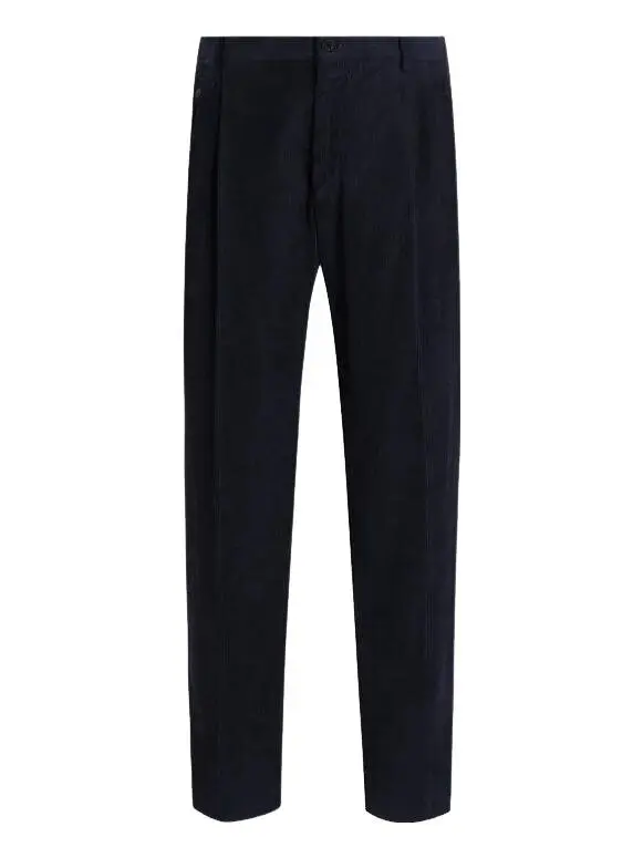 Dolce & Gabbana Dolce Gabbana Garment-dyed Velvet Trousers - Blue