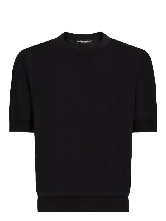 Dolce & Gabbana Logo-embroidered T-shirt - Blue