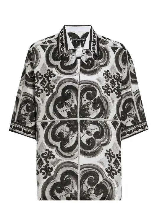 Dolce & Gabbana Majolica-print Shirt - Black