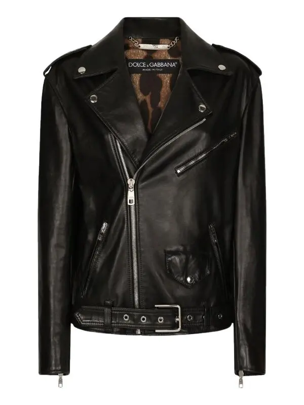 Dolce & Gabbana Dolce Gabbana Zipped Biker Jacket - Black