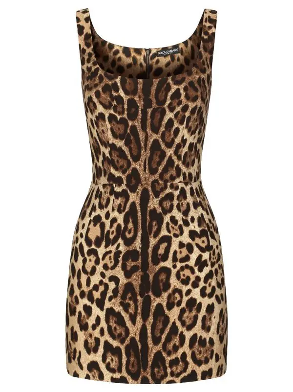 Dolce & Gabbana Leopard Print Minidress - Black