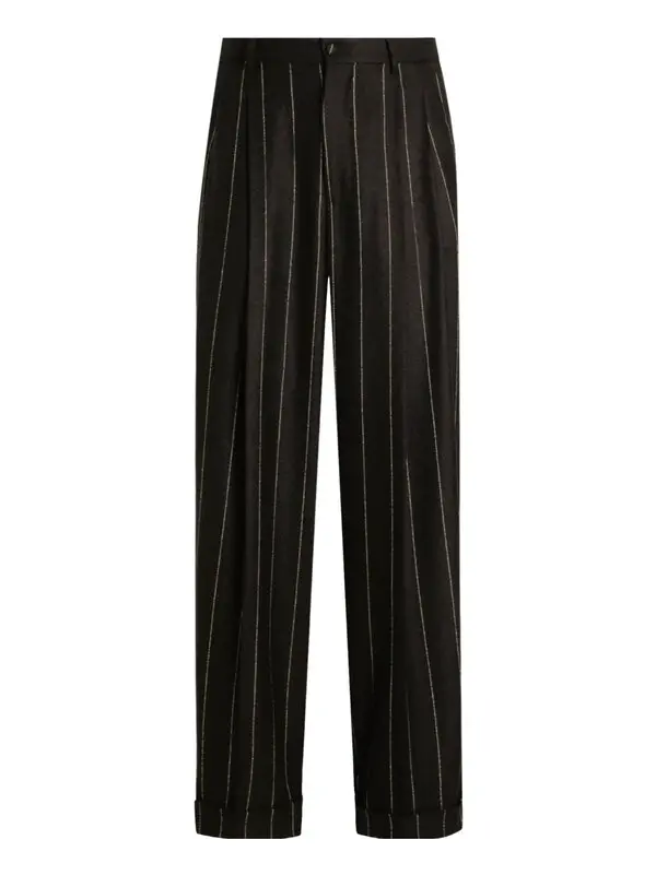 Dolce & Gabbana Dolce Gabbana Pinstriped Flannel Trousers - Black