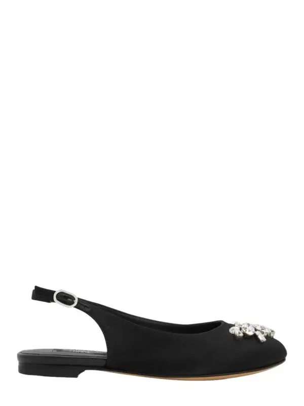 Dolce & Gabbana Crystal-embellished Slingback Ballerina Shoes - Black