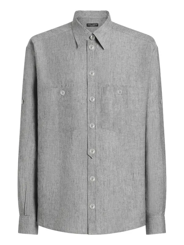 Dolce & Gabbana Dolce Gabbana Dropped Shoulder Oversize Shirt - Gray