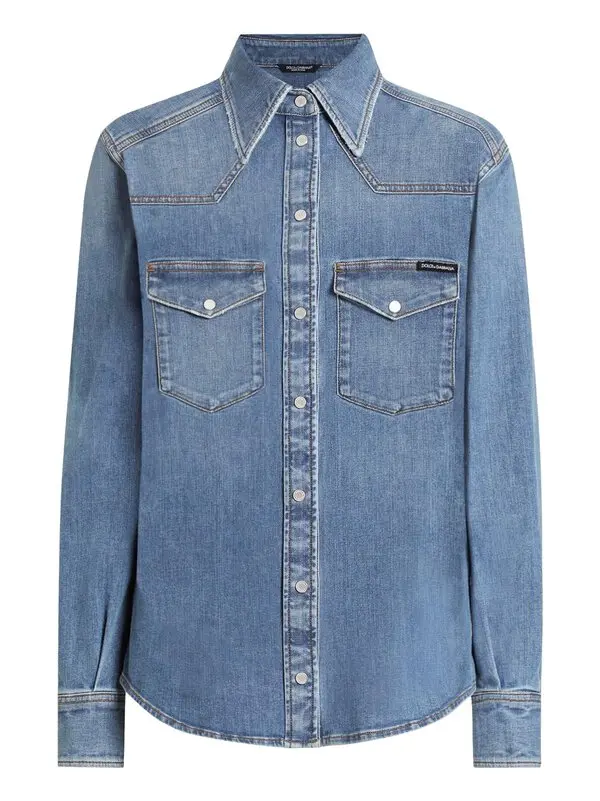 Dolce & Gabbana Dolce Gabbana Long-sleeved Denim Shirt - Blue