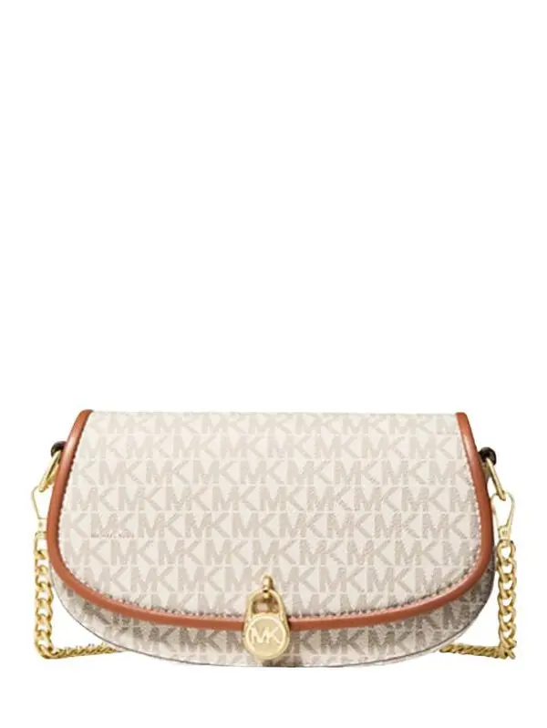 Michael Kors Mila Small Signature Logo Crossbody Bag - Vanilla