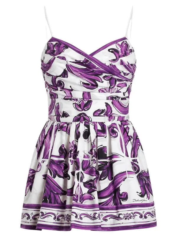 Dolce & Gabbana Graphic-print Mini Dress - White