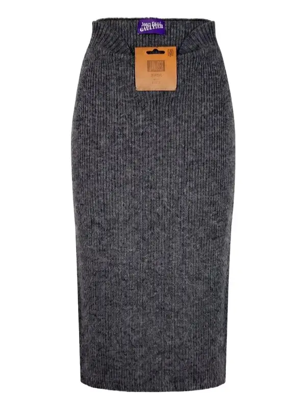 JEAN PAUL GAULTIER Ribbed Knit Skirt - Medium Gray