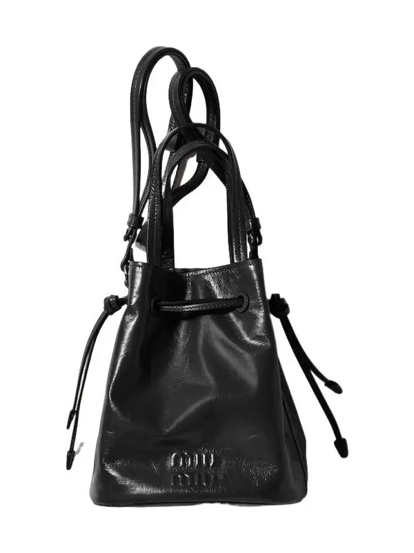 Miu Miu Shiny Leather Pouch - Black