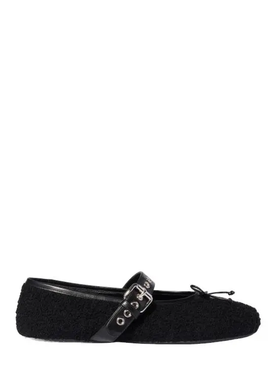 Miu Miu Ballerinas Aus Mohair - Black