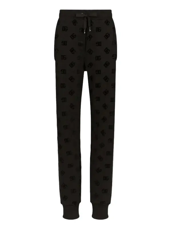 Dolce & Gabbana Dolce Gabbana Monogram Jacquard Sweatpants - Black
