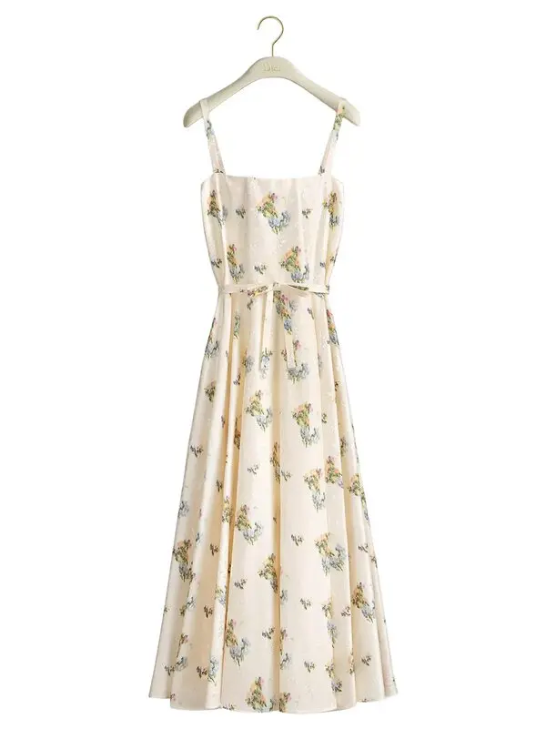 Dior Mid-length Flared Dress With Belt - No