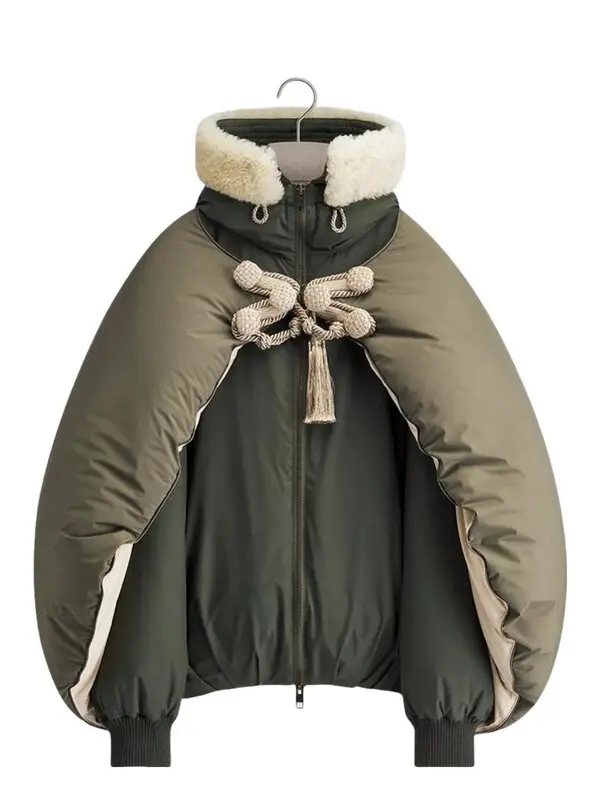 Dior Puffer Jacket With Cape - Green