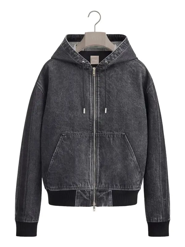 Dior Hooded Jacket With Band - Dark Gray