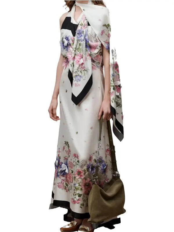 Dior Long Draped Dress - Gray